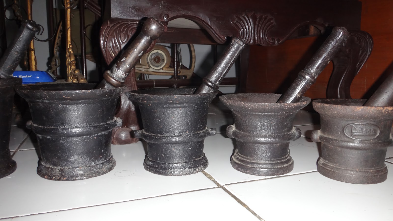 "antiques collectibles asa": Penumbuk Rempah -Besi. set 01