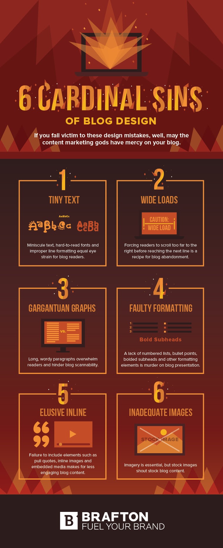Ugly as Sin: The 6 Cardinal Sins of Blog Design #Infographic / Digital ...