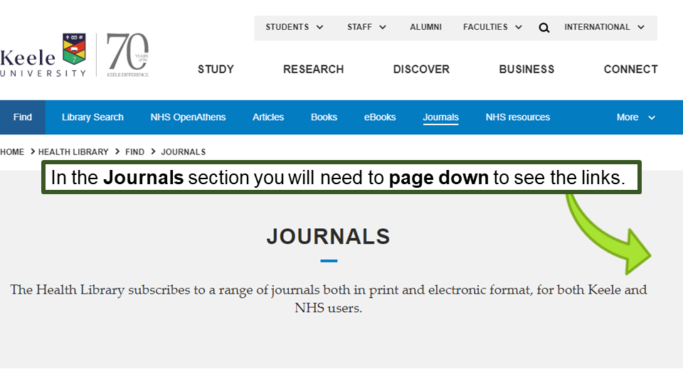 Finding NHS eJournals and accessing full-text – step-by-step