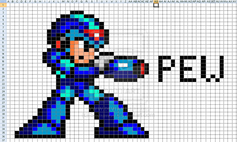 Excelart o pixelart en Microsoft Excel | Adventure Graphics
