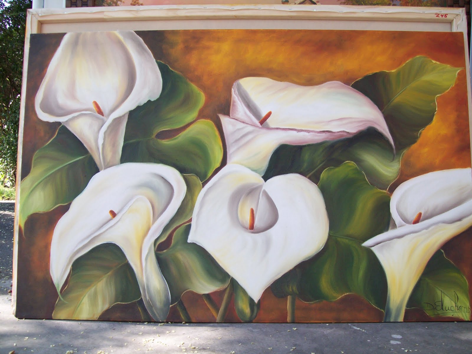 Como pintar calas en tela - Imagui