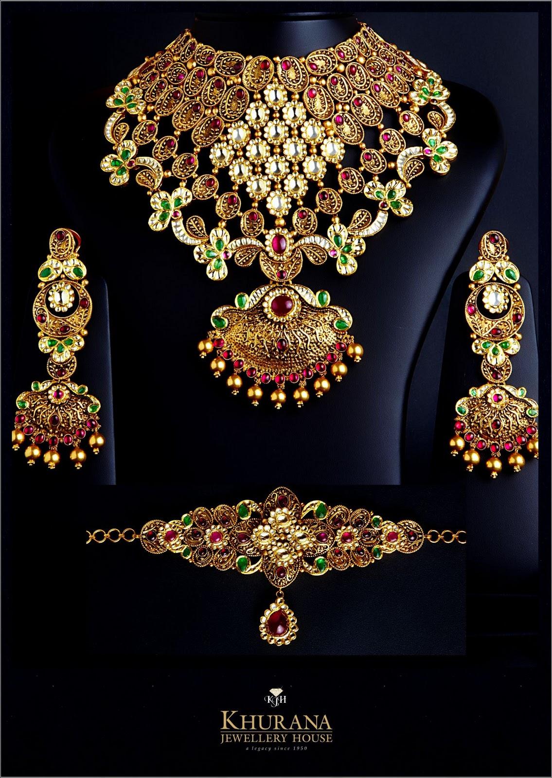 Gorgeous Kundan Necklace Sets by Khurana Jewellers - Jewellery Designs