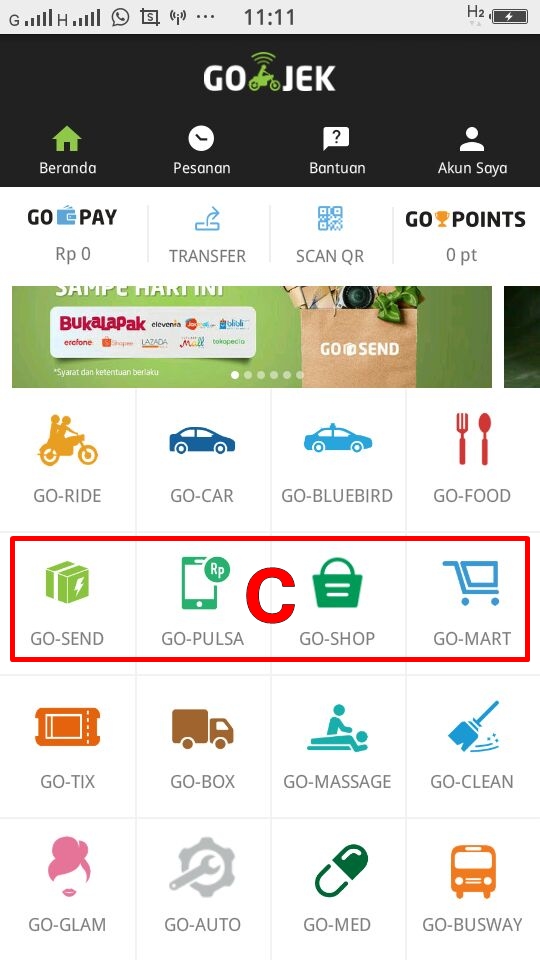 Jenis Dan Fungsi Menu Di Aplikasi GO-JEK