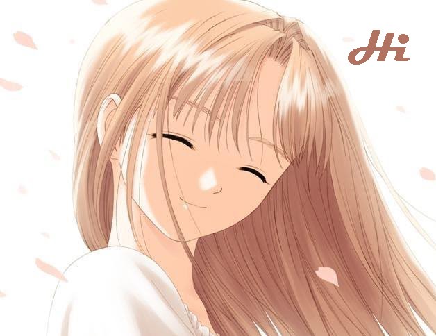 Anime Greeting Cards: Anime Girl - Hi & Hello