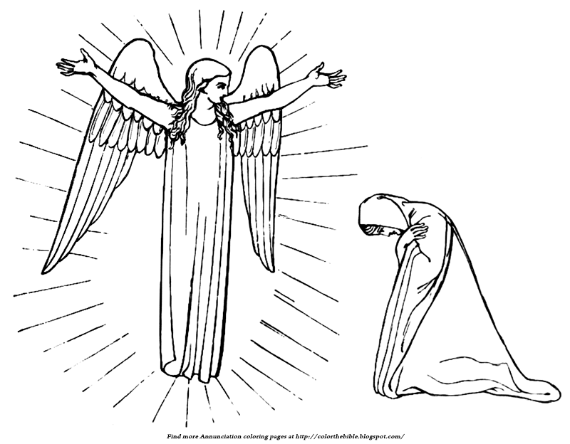 A Simple Annunciation To Color | Color The Bible