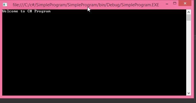 C# Programs and Tutorials : Simple C# Program