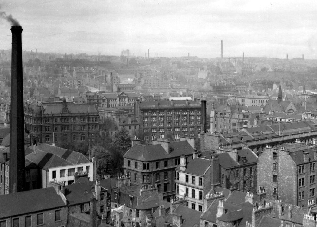 Tour Scotland: Old Photograph View Over The City Of Dundee Scotland