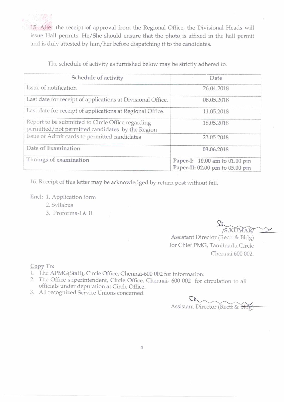 NFPE R3 APSO CHENNAI: Notification for PO & RMS Accountant Exam to be ...