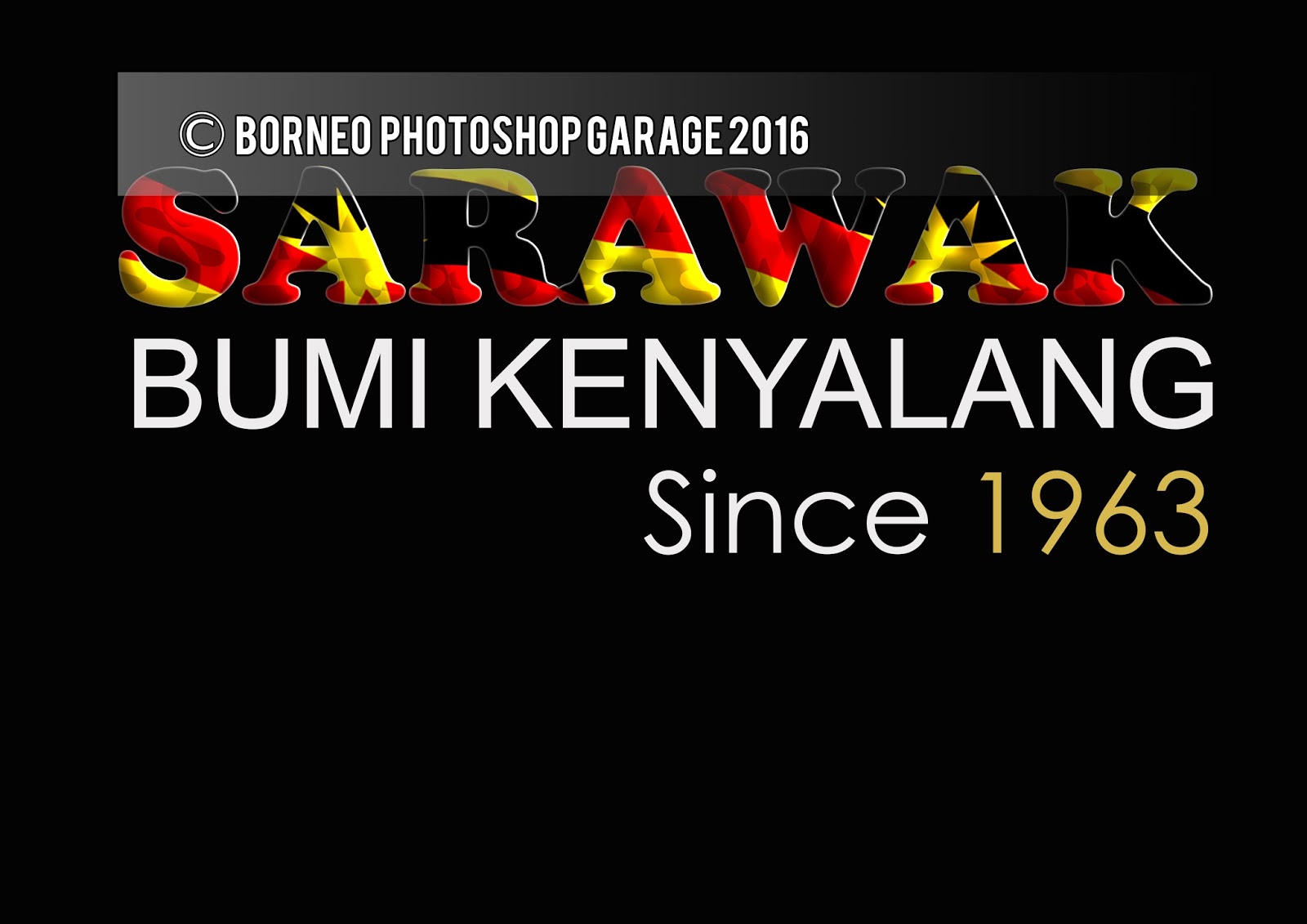Sarawak bumi kenyalang text design ~ Photoshop Garage