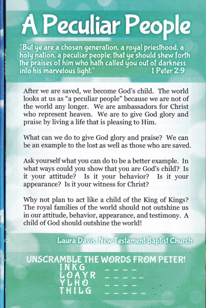 Children's Gems In My Treasure Box: A Peculiar People - Devotional for ...