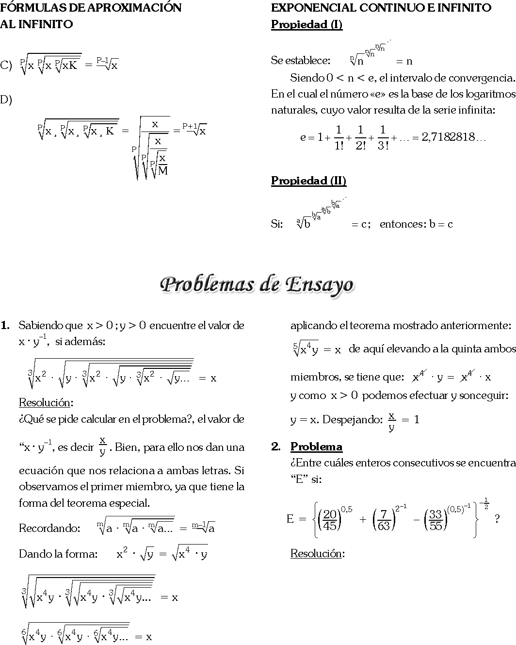 TEORIA DE EXPONENTES EJERCICIOS RESUELTOS PDF