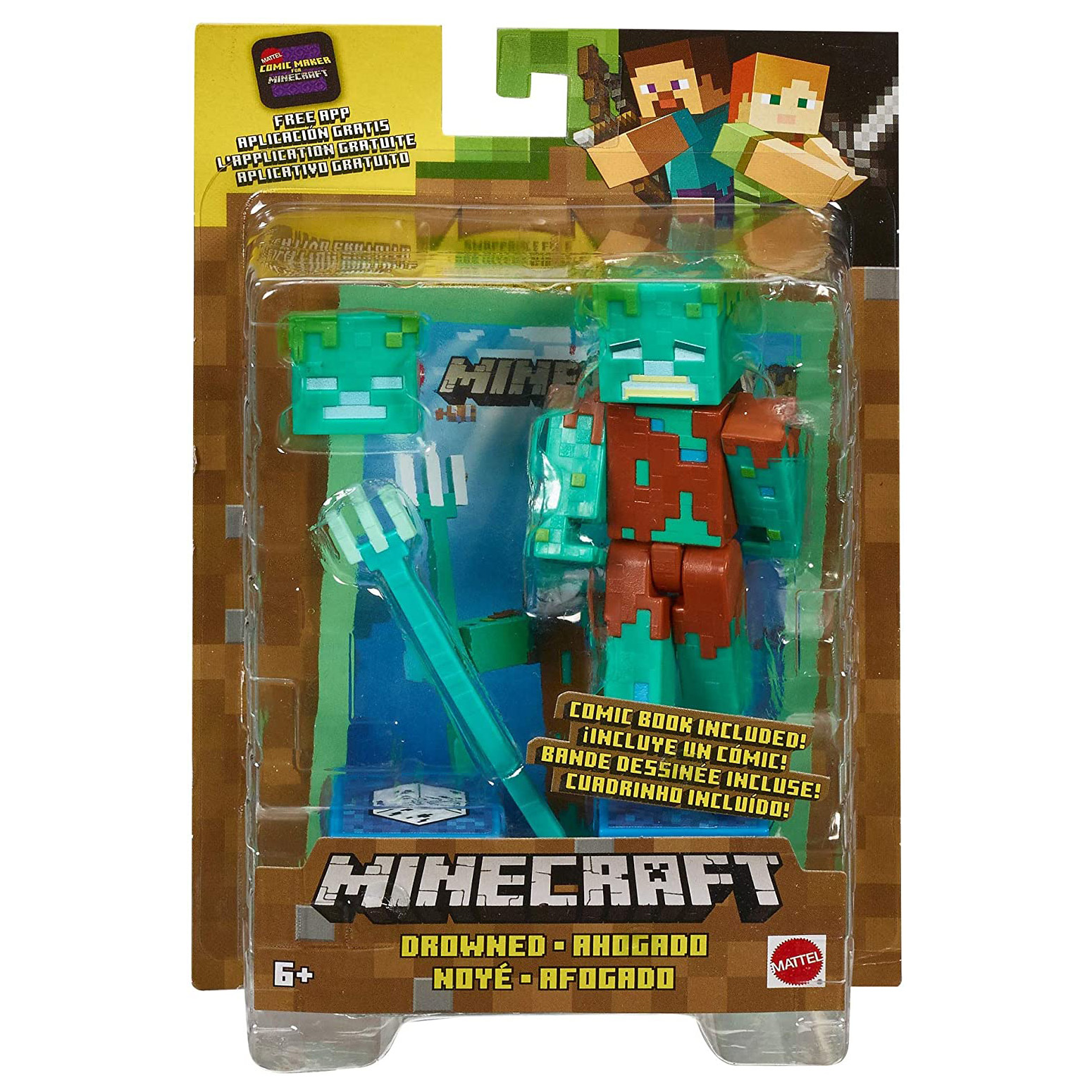 Minecraft Drowned Comic Maker Series 3 Figure | Minecraft Merch