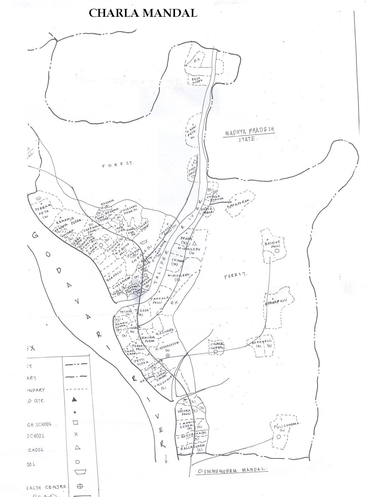 Sub-Collector's Office, Bhadrachalam: Charla Mandal Map