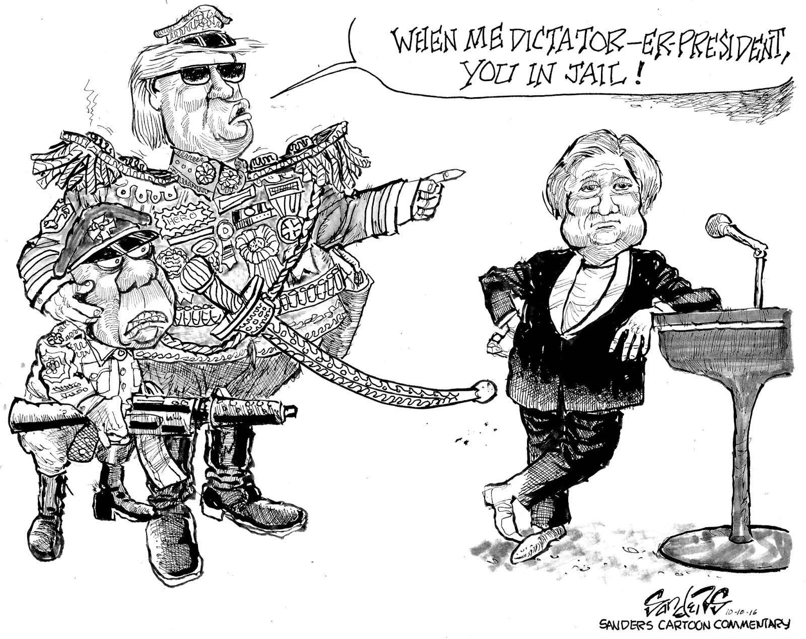 Sanders cartoon/commentary