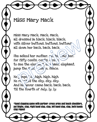 Not very fancy: Miss Mary Mack Can Teach Your Class!