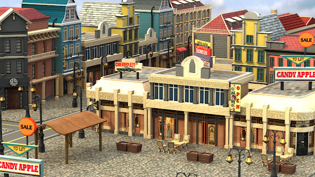 Town Square Buildings - Lowpoly Modelling