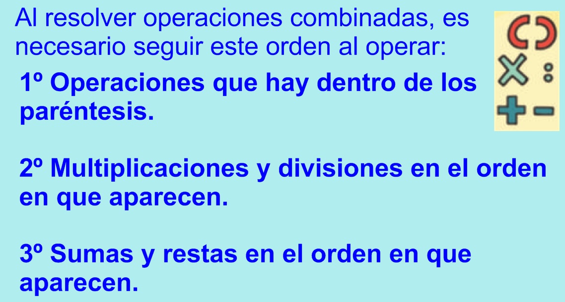 5º y 6º Educación Primaria: OPERACIONES COMBINADAS