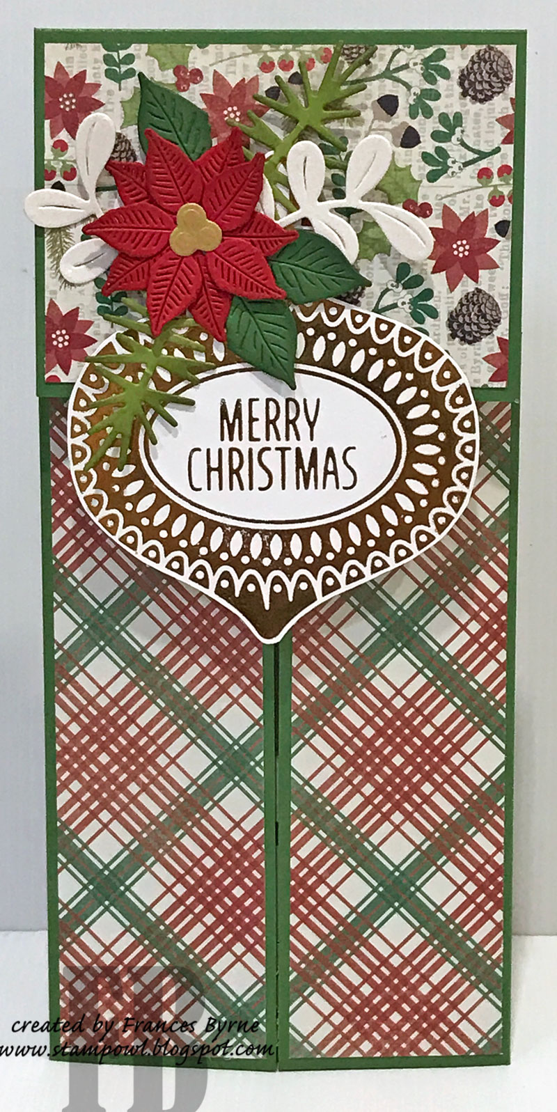 StampOwl's Studio: Christmas Slimline Double Dutch Fold Card