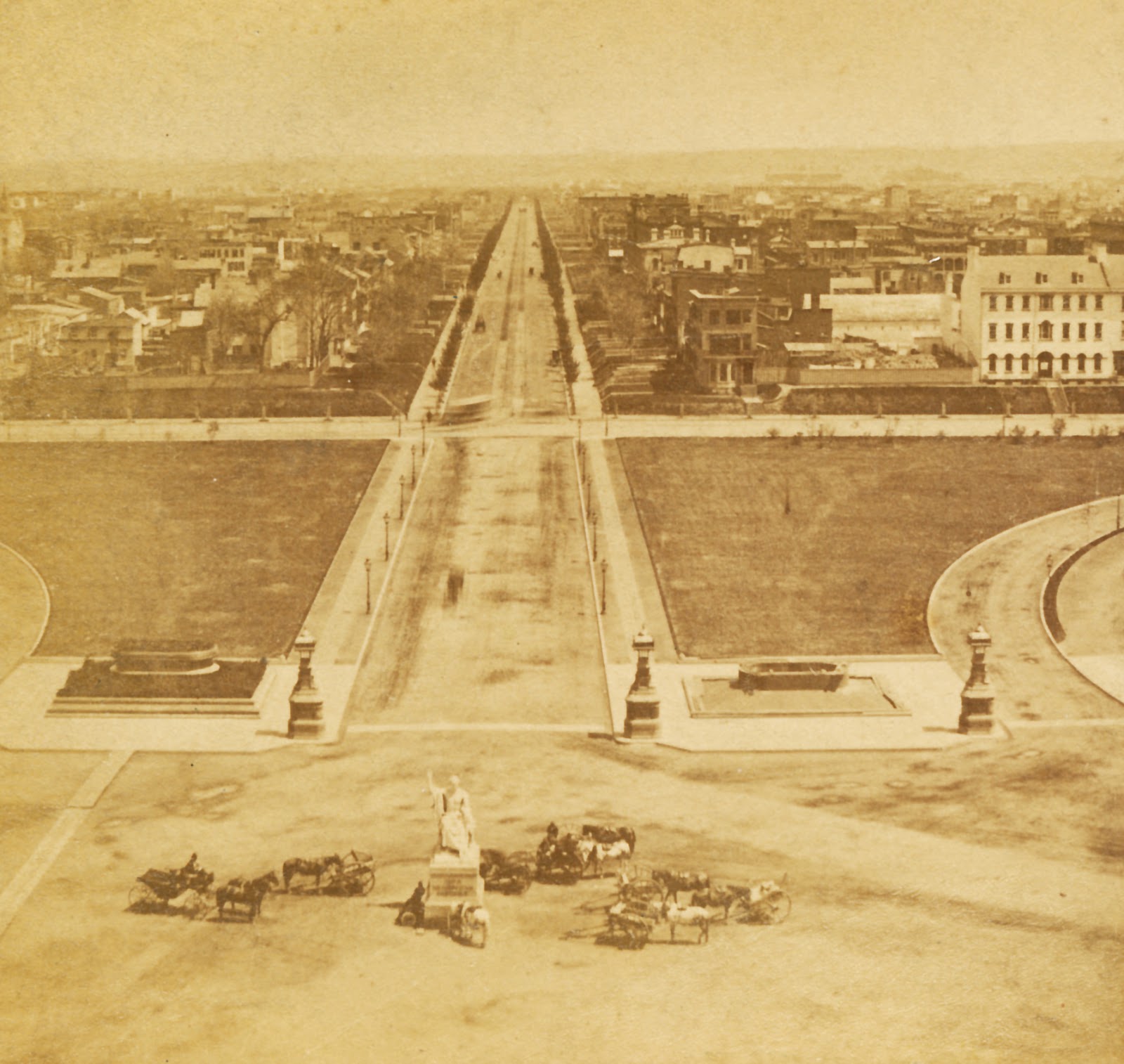 A closer look: Facing east from the Capitol, circa 1875
