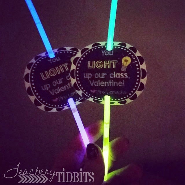 Teachery Tidbits: Glow Stick Valentines Tags {freebie}