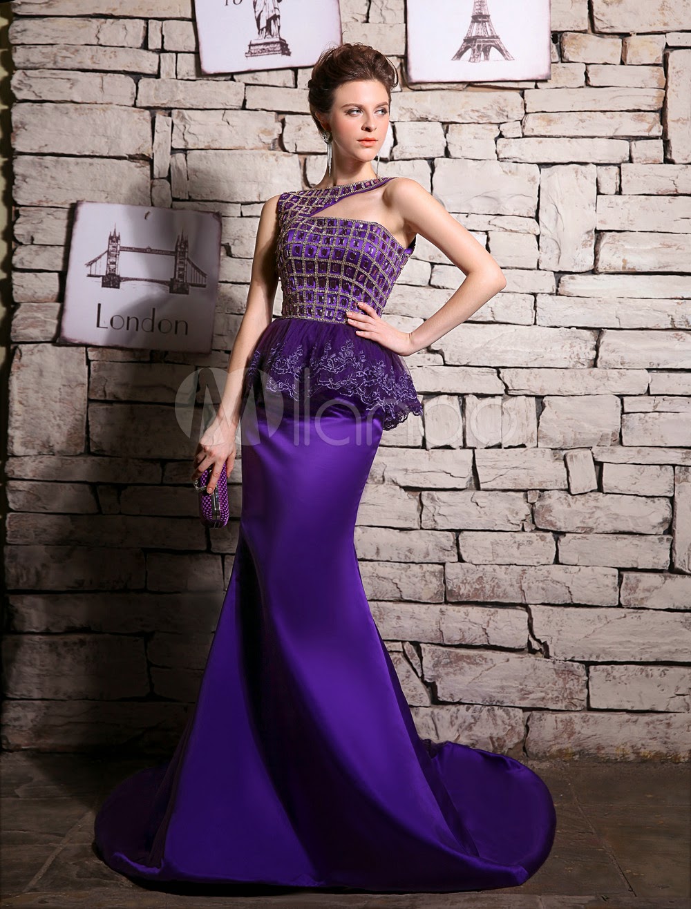 CaterinaFashionStyle: Robe merveilleuse de soirée violet foncée sirène ...