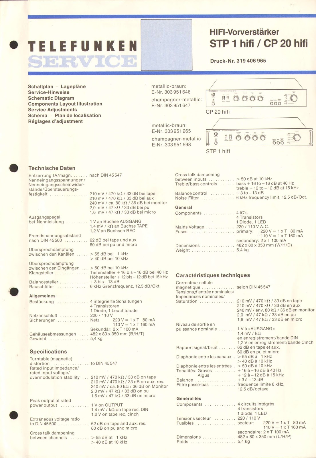 Infrequent Sound [sex.tex] technology: Telefunken STP1 HiFi Stereo Pre ...