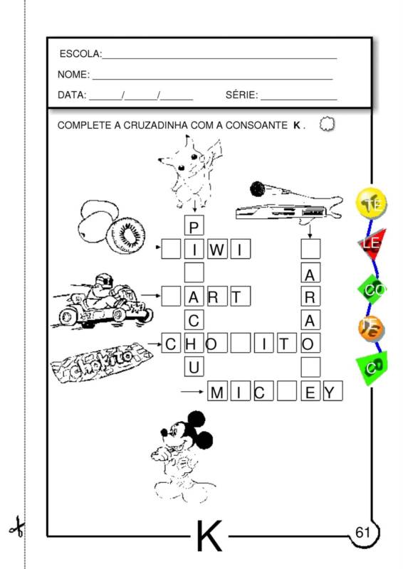 BLOG PROFESSOR ZEZINHO: Atividades com a letra K