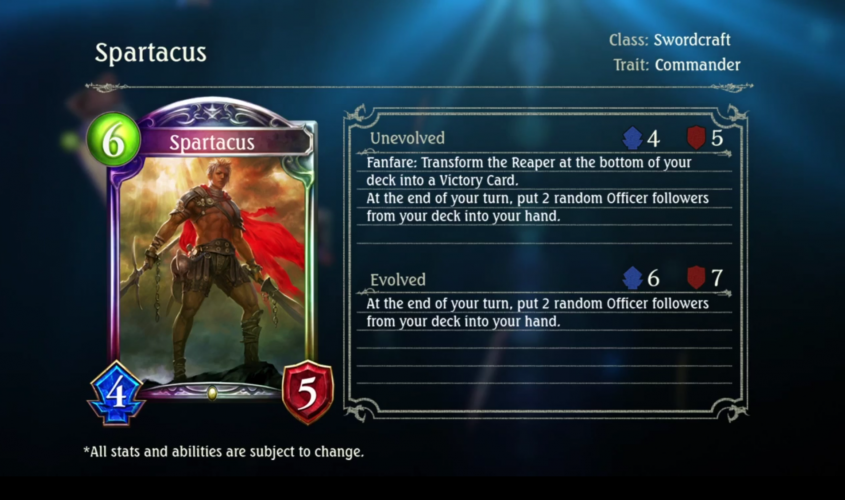 로얄 추가 카드 스파르타쿠스 감상 | Shadowverse/DBN - Seorenn's Game Log