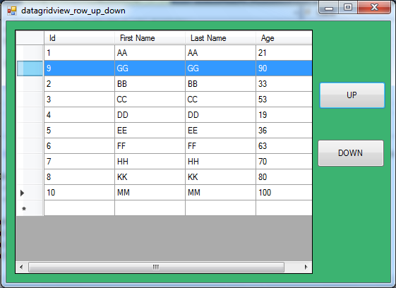 VB.Net - Move DataGridView Row Up And Down - Bahasa Pemrogaman VB.Net - Move DataGridView Row Up And Down - Bahasa Pemrogaman