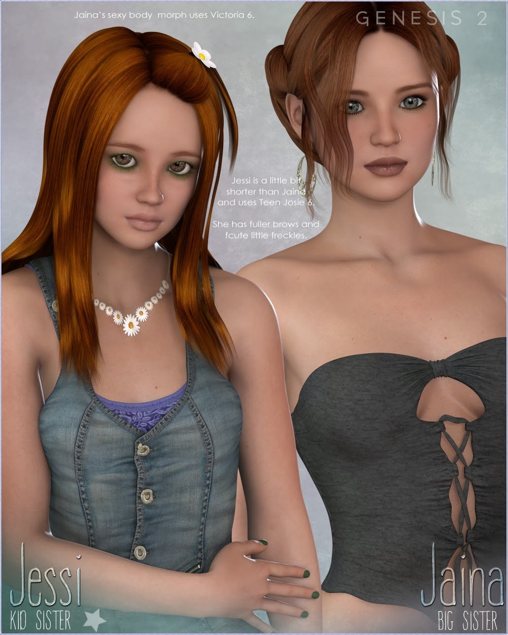 Download DAZ Studio 3 for FREE!: DAZ 3D - FWSA Siblings - Jaina and Jessi