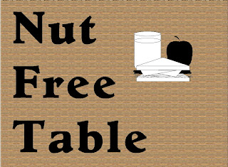 Free Posters and Signs: Nut Free Table
