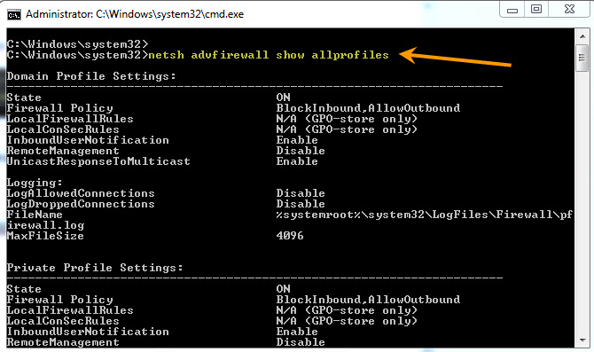 Enable / Disable Firewall on Windows Command Line