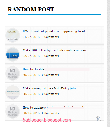 Add Random Post Widget With Round Thumbnail In Blogger | 5g blogger seo