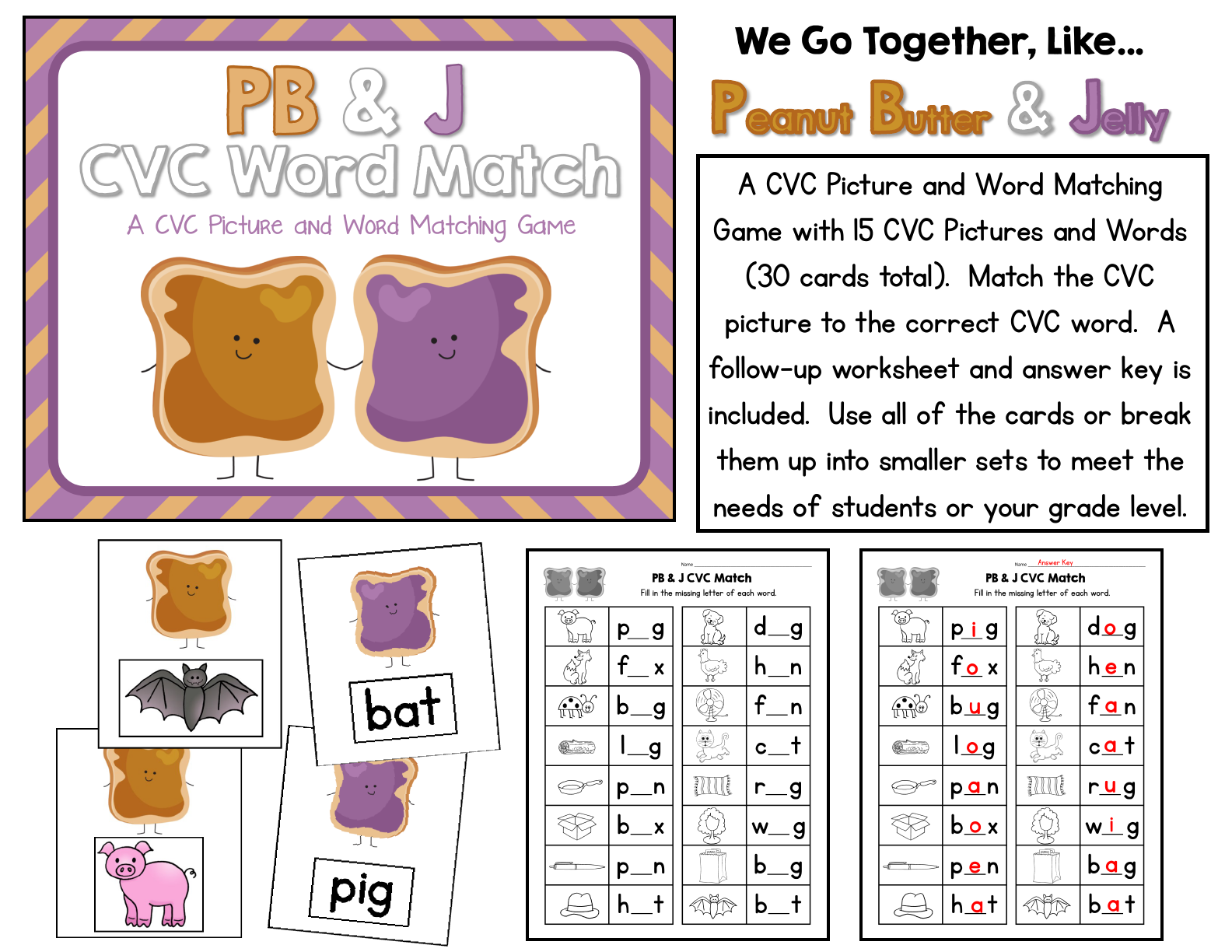 An AMAZING Bundle! Letter Sounds, CVC Words, Rhyming, Upper/Lowercase ...