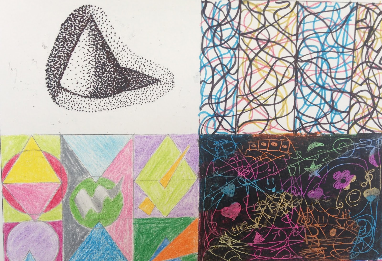 Plasticlass: Elementos gráfico-plásticos: punto, línea y plano. Texturas.