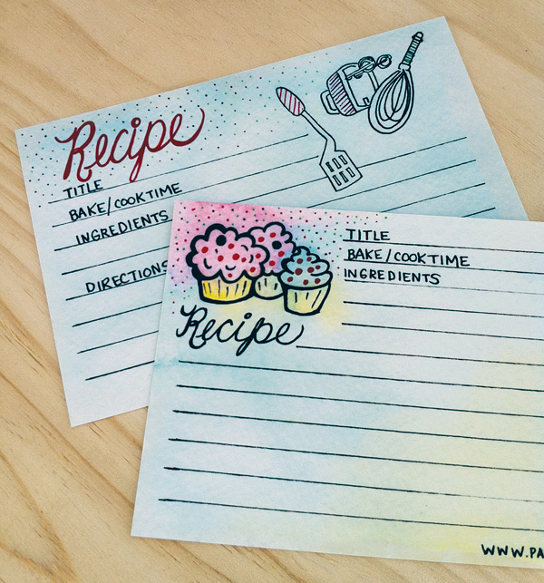 HAND DRAWN RECIPE CARDS PRINTABLE - read articles