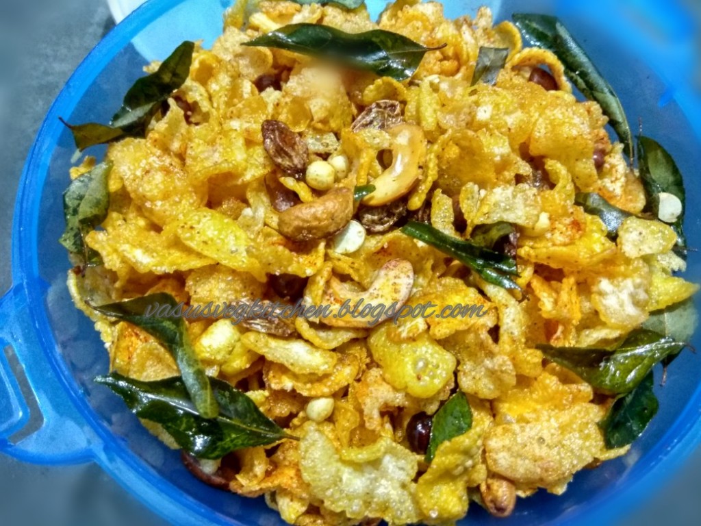 Vasusvegkitchen: Corn flakes chivda, how to prepare corn flakes chivda ...