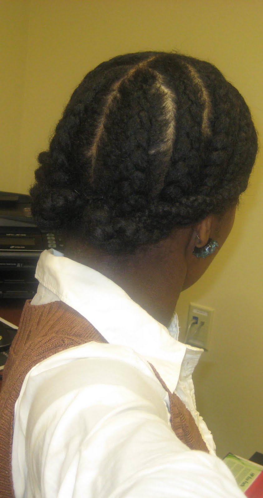 Naturally Elegant: Hair Today: Cornrows with Center Part