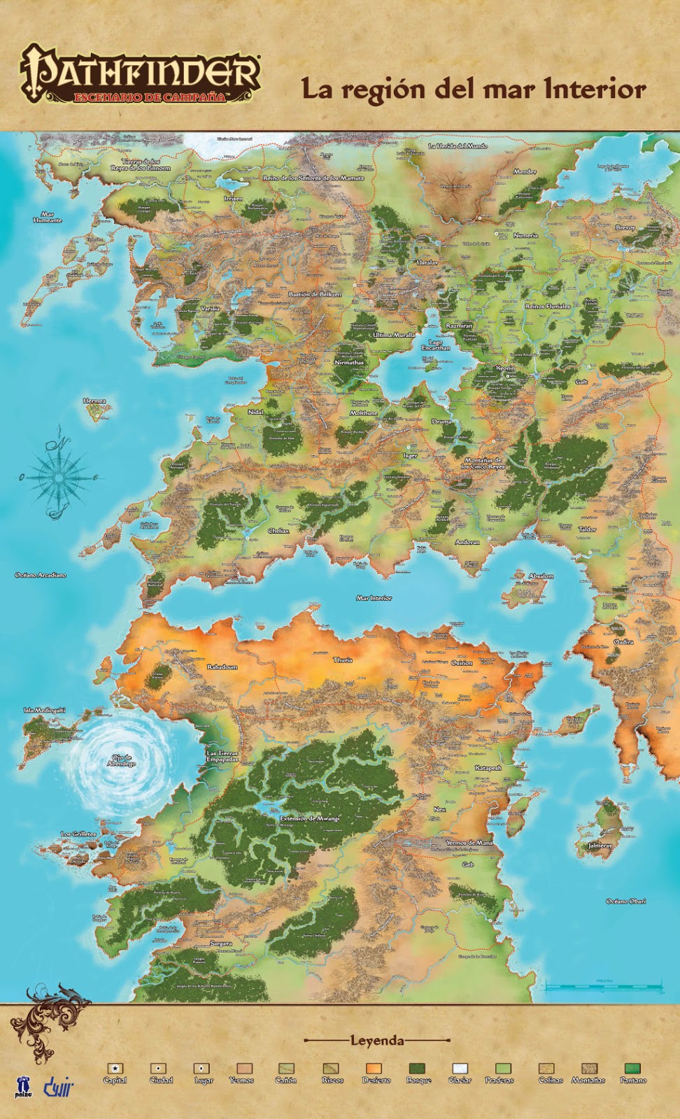 El Guardián de los Arcanos: Pathfinder: Mapa de Golarion (descarga)