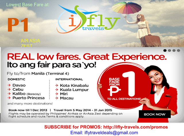 Zest Air Promo Fare 2014 to 2015: AirAsia Zest Offers Piso Fare!