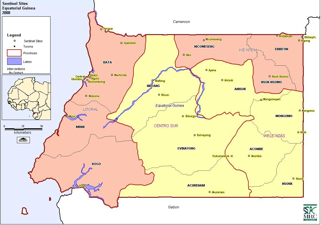GUINEA ECUATORIAL - MAPAS GEOGRÁFICOS DE GUINEA ECUATORIAL