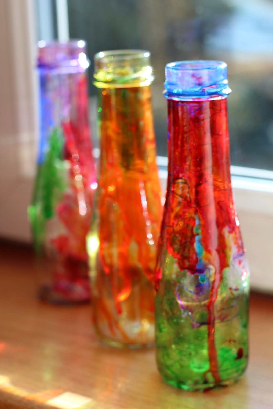 A little melissa: Painting used glass (fun for grown-ups and kids)