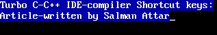 Turbo C/C++ IDE/Compiler Shortcut keys