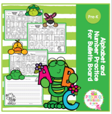 Alphabet and Number Practice for Bulletin Board ~ Preschool Printables