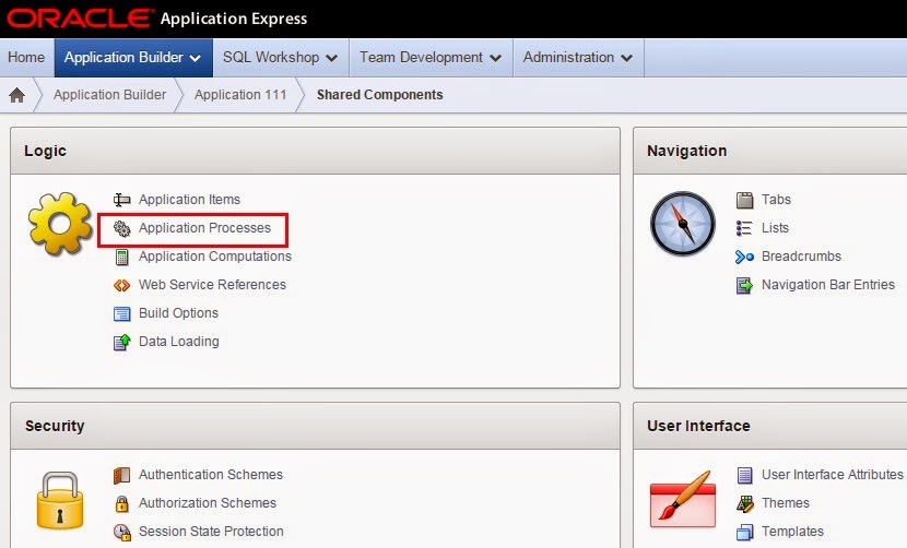 Where to Define Application Process in Oracle Apex.??