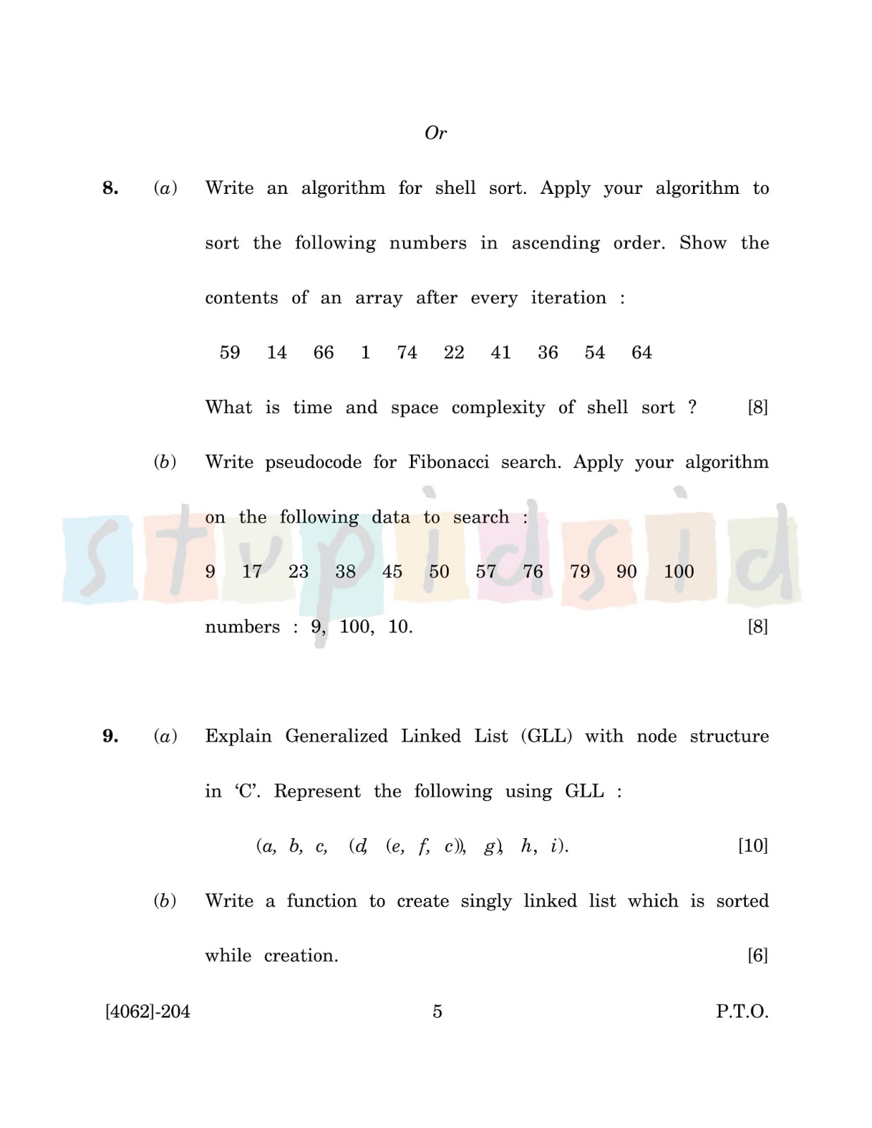 Deepalijawale Dsa Question Paper
