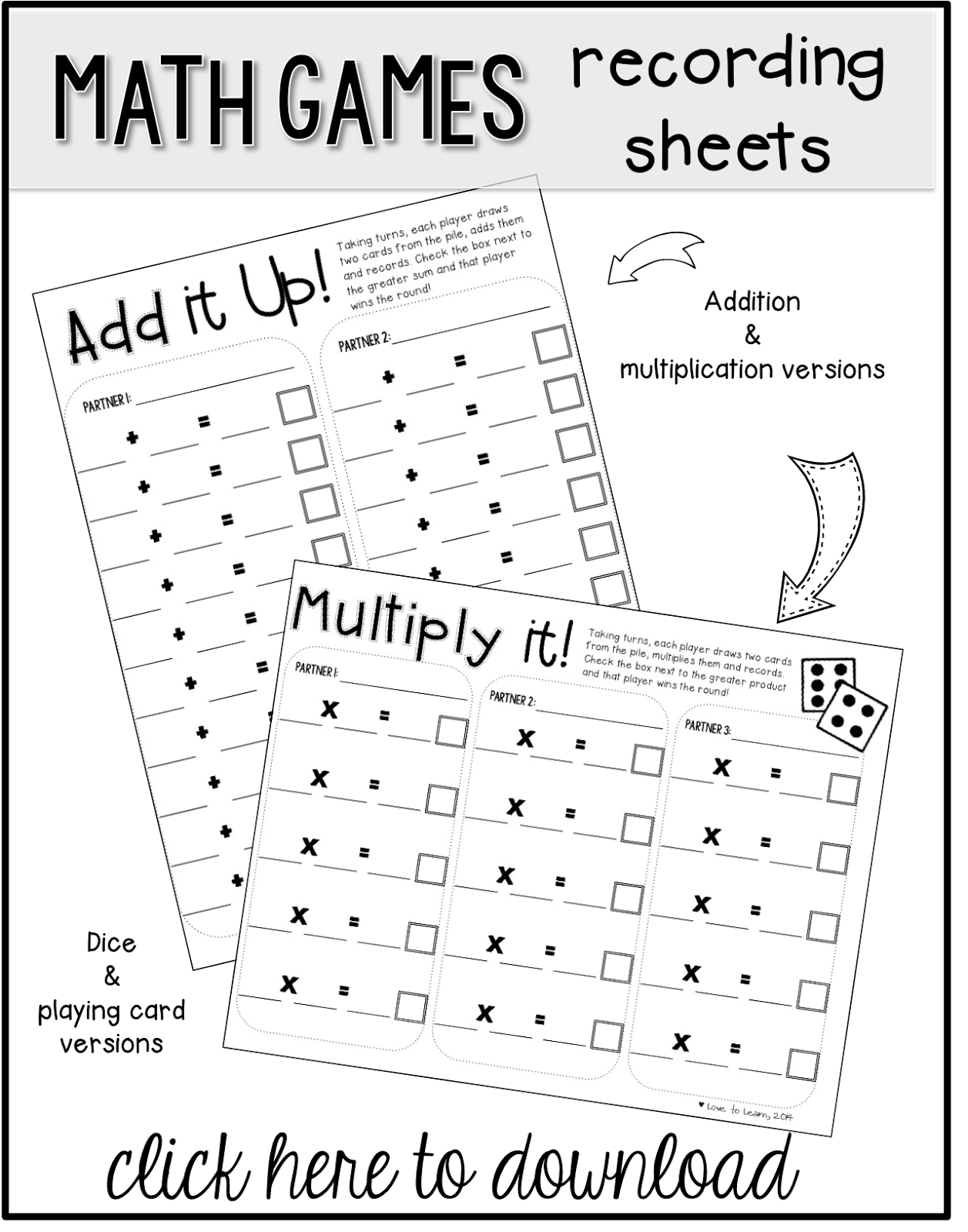 Love to Learn and Teach: Math Games!