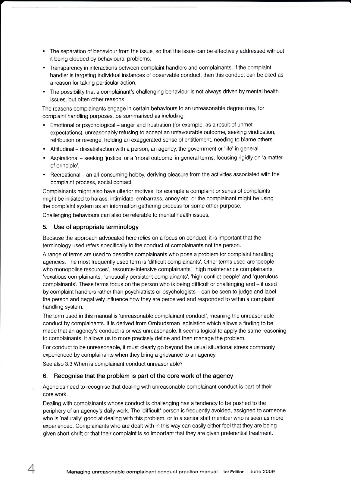 COMMONWEALTH OMBUDSMAN MISCONDUCT: Ombudsmans Managing unreasonable ...