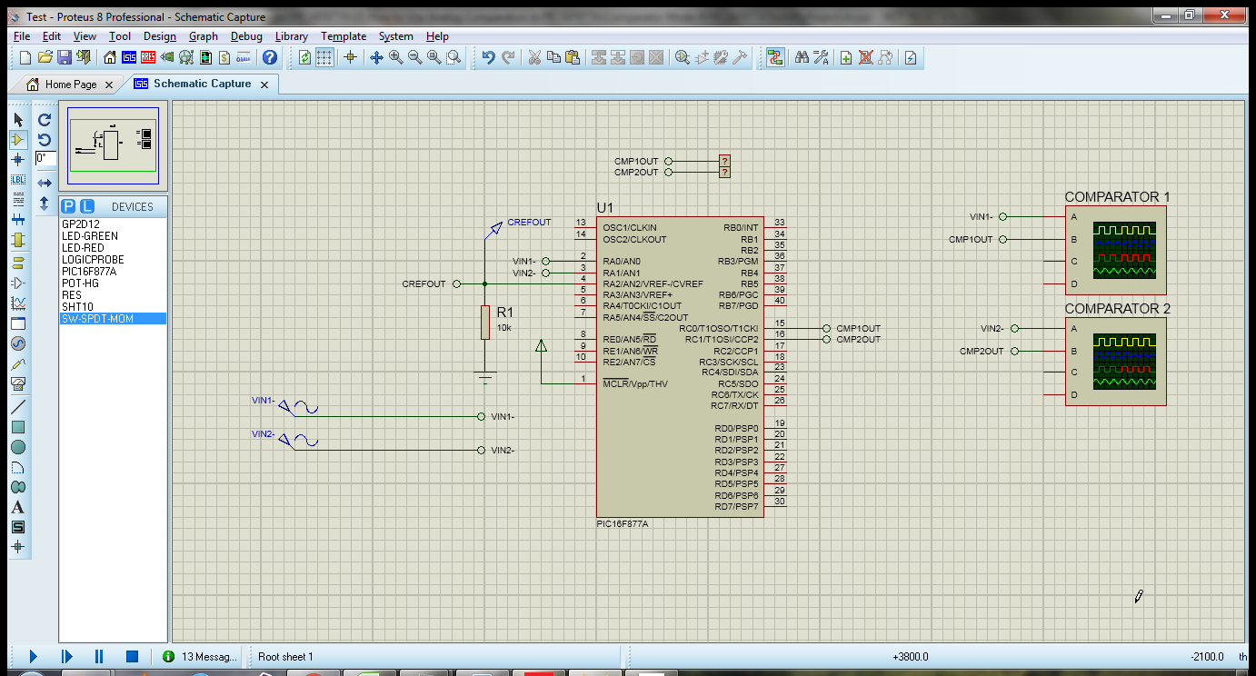 How To Use Analog Comparators In Pic16f877a Mode 6