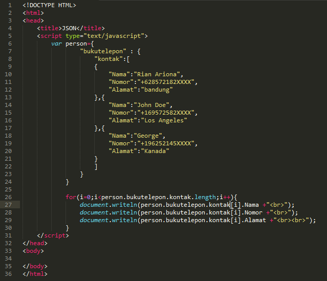 Learn Coding: JSON Syntax (Hendra)